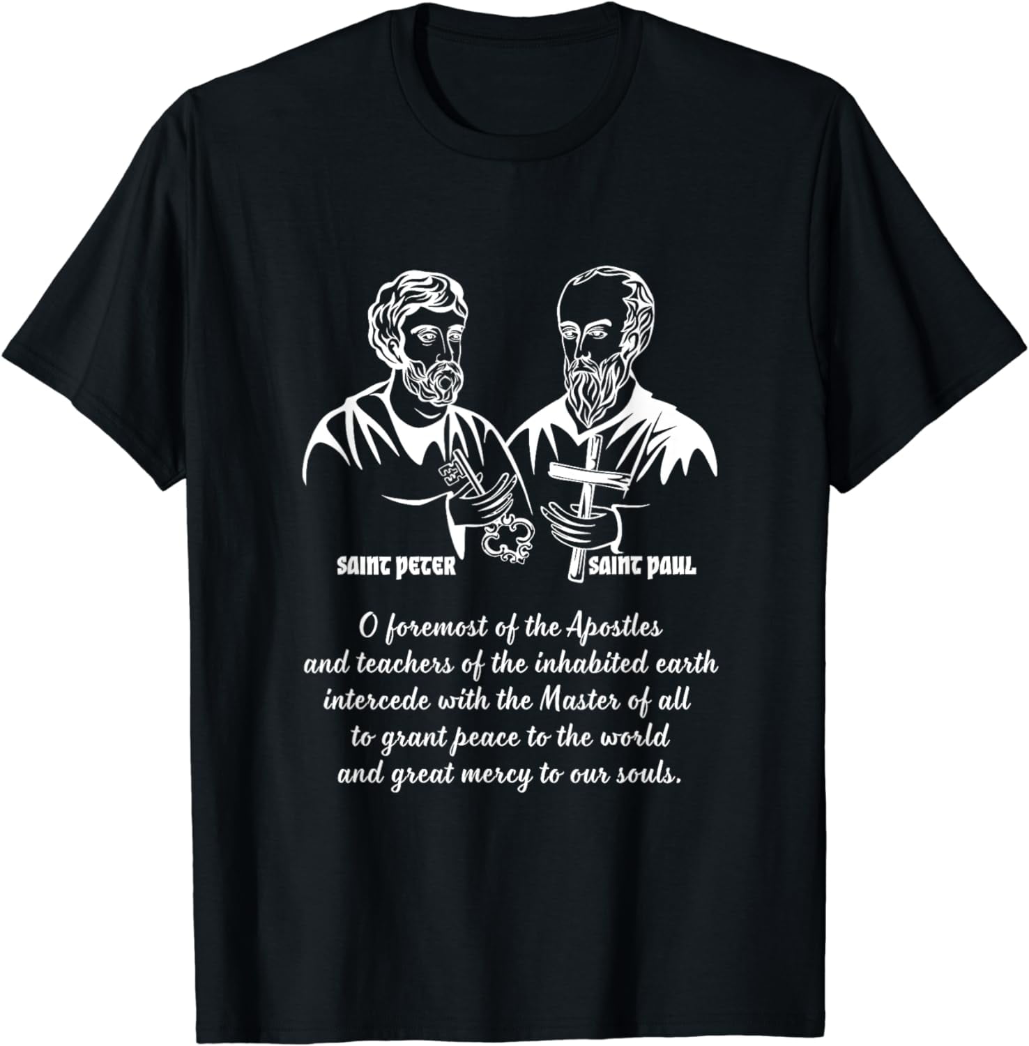 Saints Peter Paul Orthodox Catholic Christian Church Icon T-Shirt ...