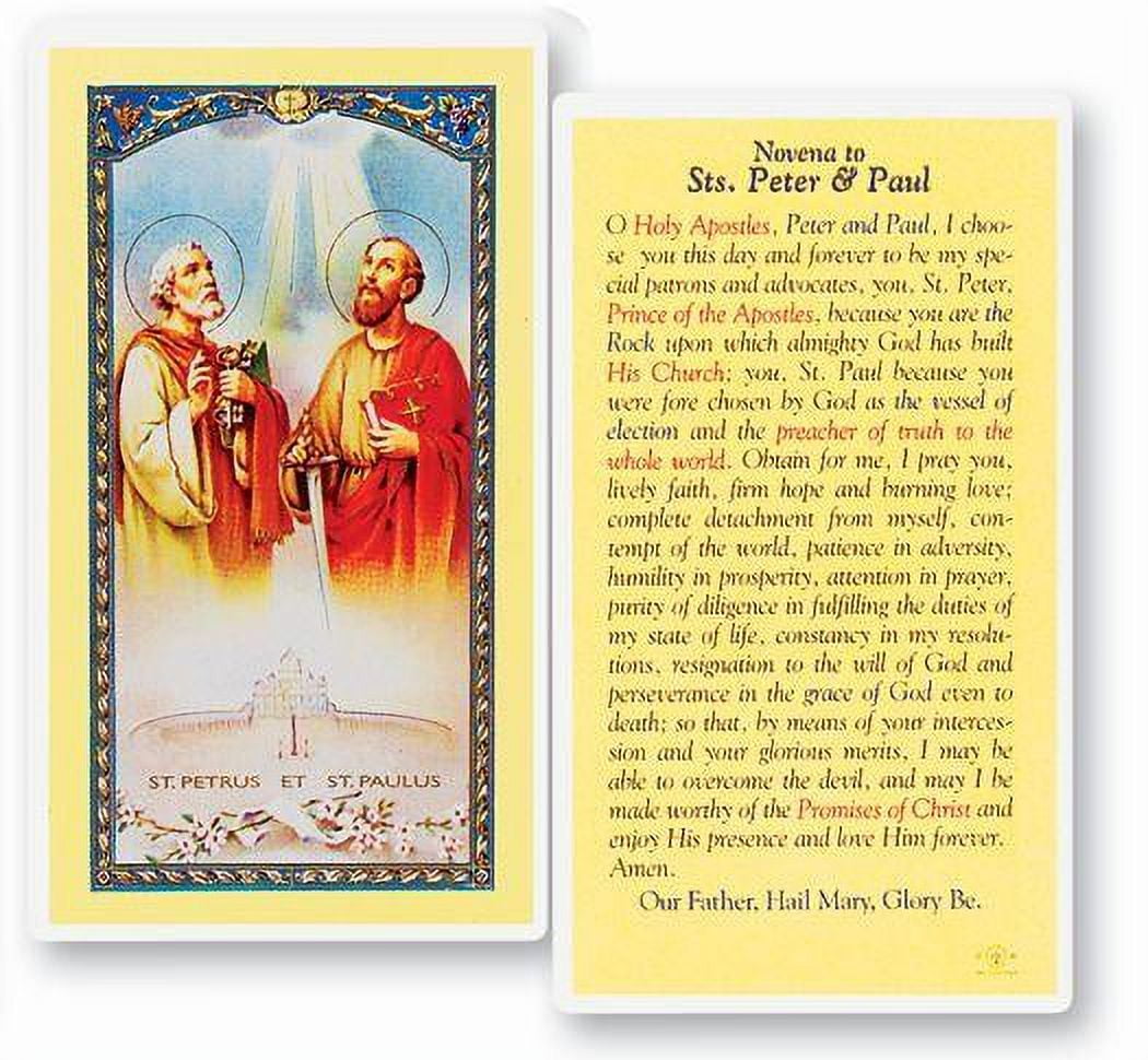 Saints Peter and Paul Laminated Catholic Prayer Holy Card with Prayer ...