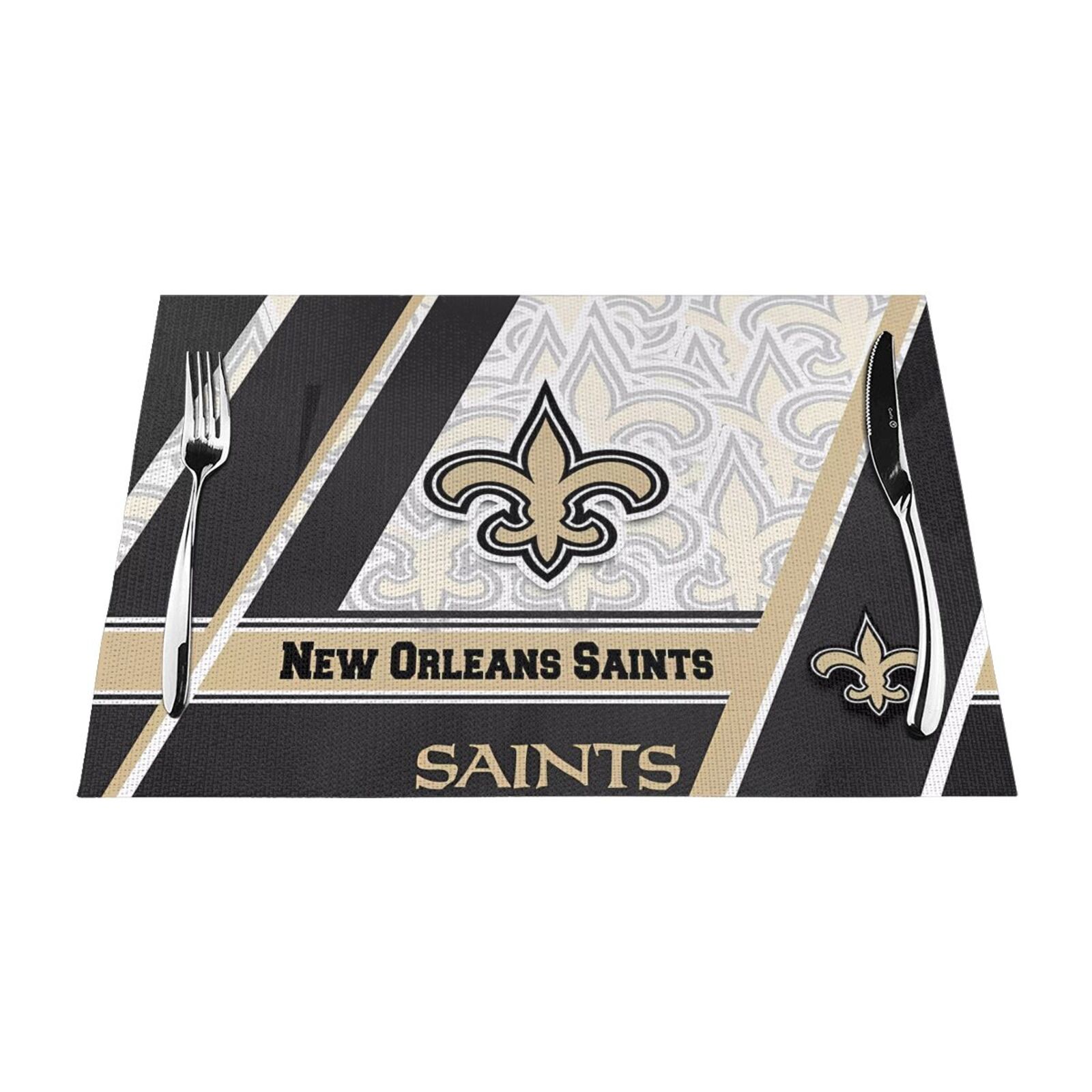 Saints Team Pvc Woven Placemat 12x18in (1 Piece Pack, 4 Piece Pack, 6 ...