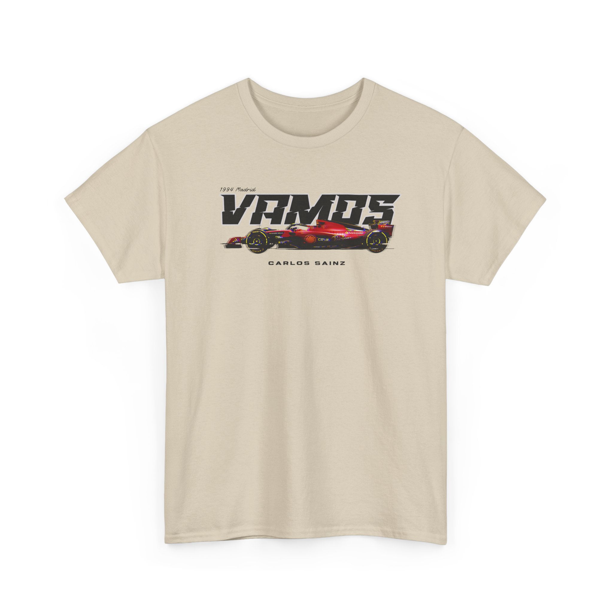 Sainz Inspired T-Shirt | Racing Driver Unisex Cotton Tee (Sand, 5XL ...