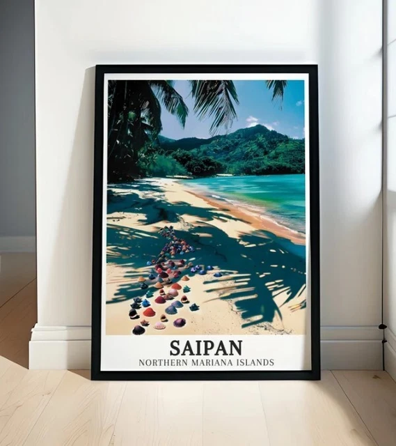 Saipan Travel Print- Micro Beach Art Collection - Garapan Scenic Prints ...