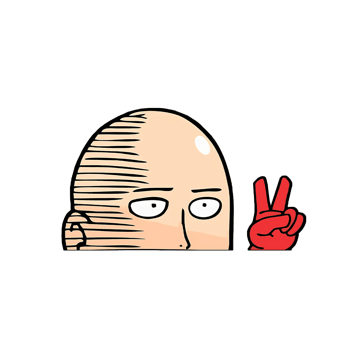 Saitama Peeker Sticker – Chill Two-Finger Salute – Heroic Anime Vinyl ...