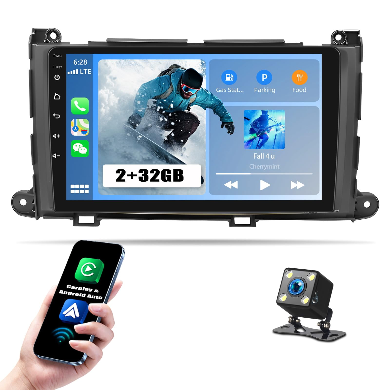 Saitedudu 2G+32G Car Radio Stereo for Toyota Sienna 2011-2014 Car Radio ...