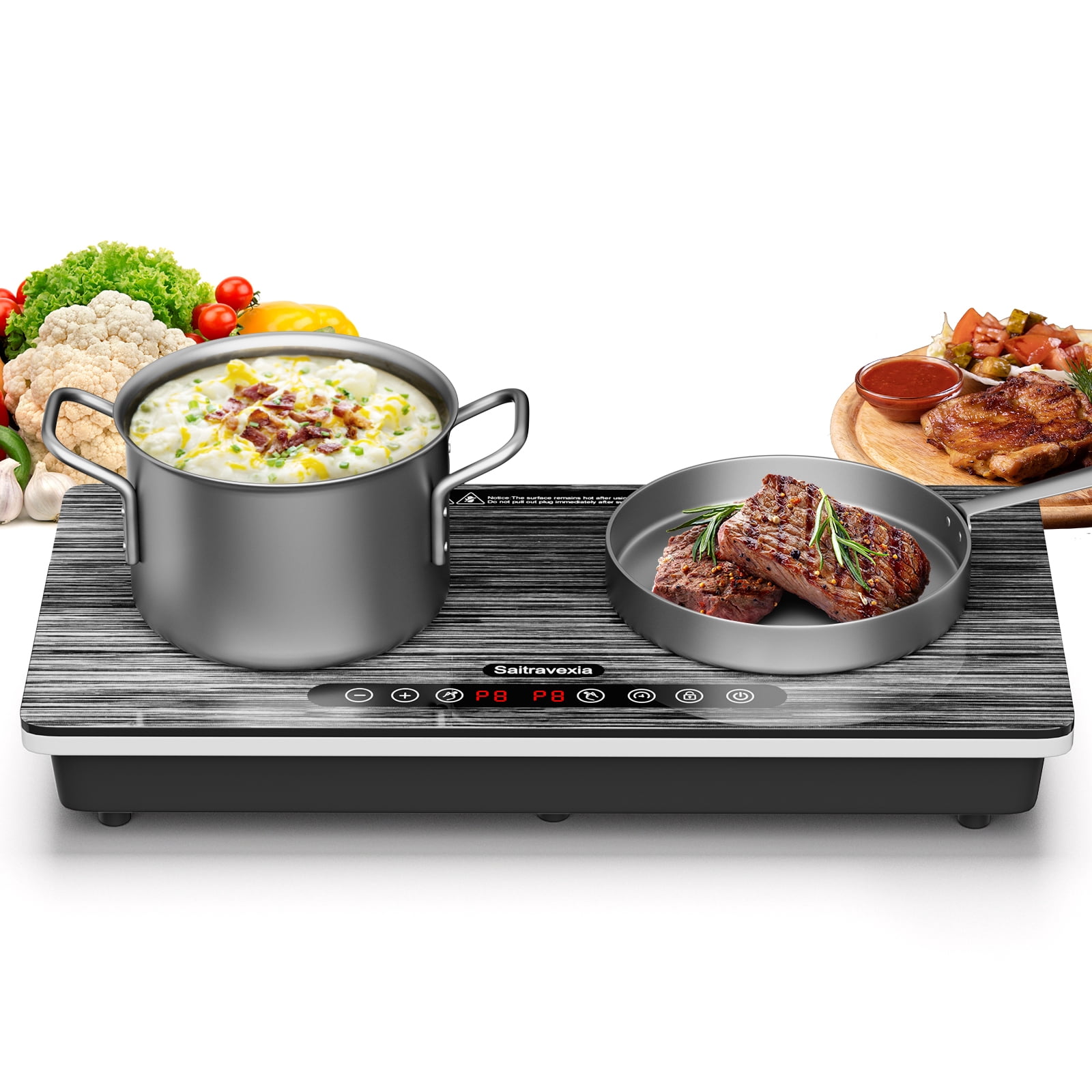 Saitravexia Double/Dual Induction Cooktop 2 Burner, Shatter-proof Flat ...