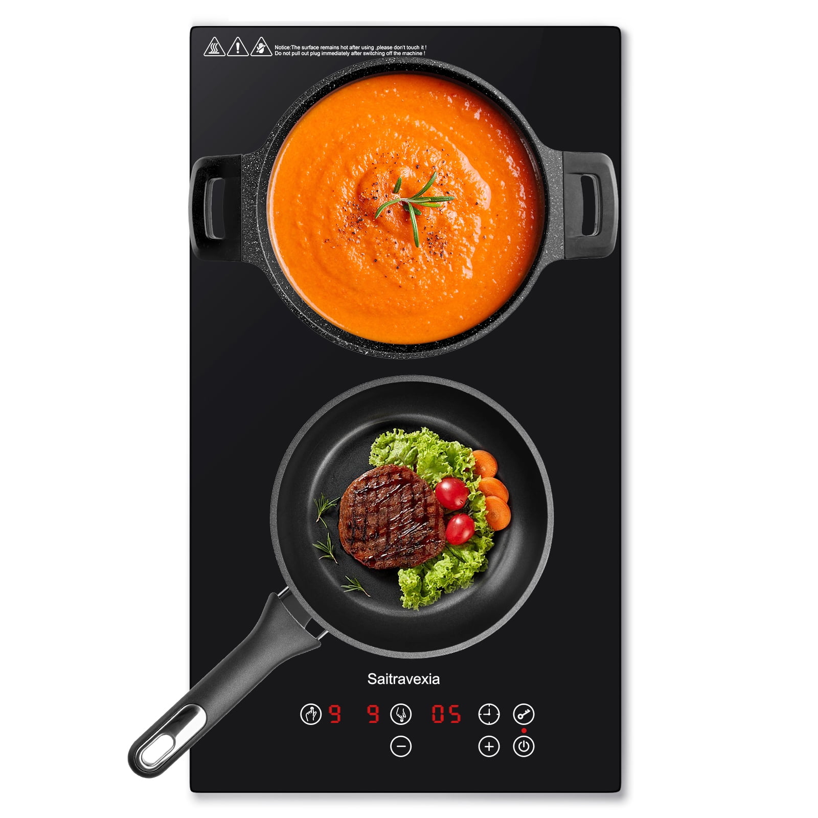 Saitravexia Double/Dual Induction Cooktop 2 Burner, Shatter-proof Flat ...