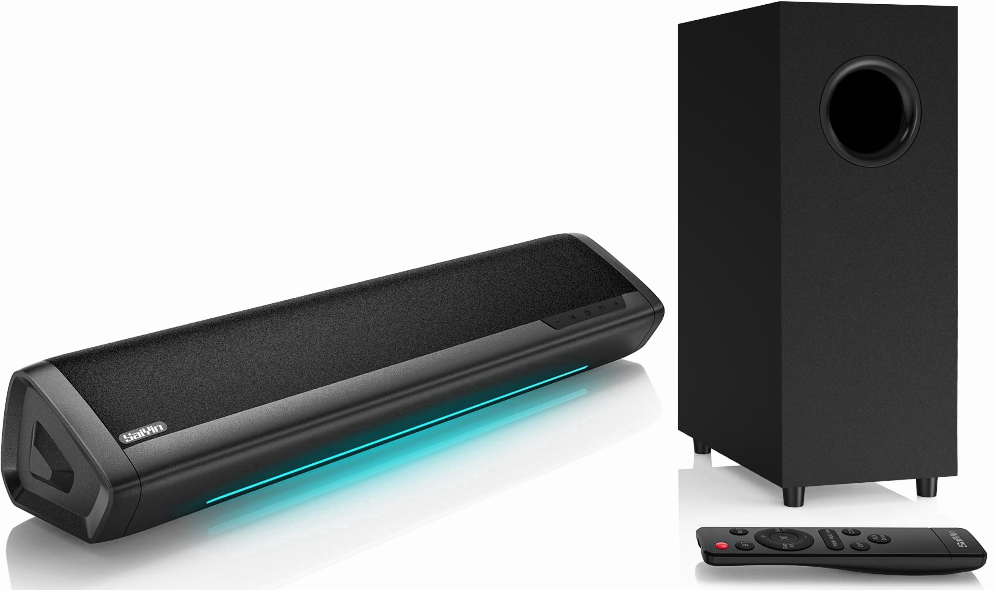 Saiyin Sound Bar for Smart TV with Subwoofer, 2.1 Deep Bass 100W ...