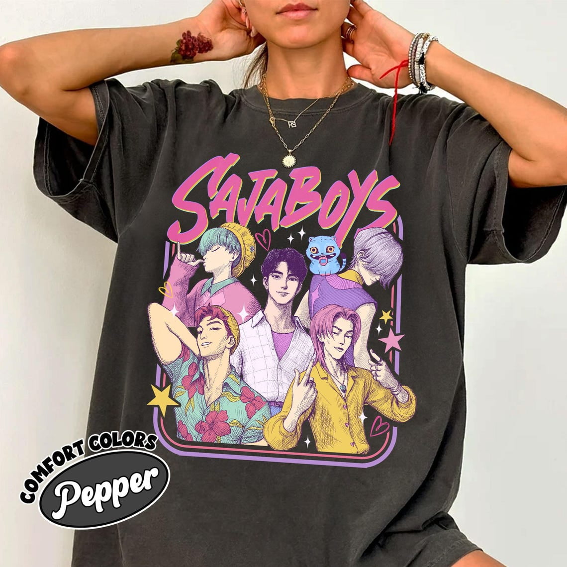 Saja Boys Boy Band Comfort Colors Shirt, Kpop Demon Inspired Movie, Bootleg Retro Movie Shirt ...