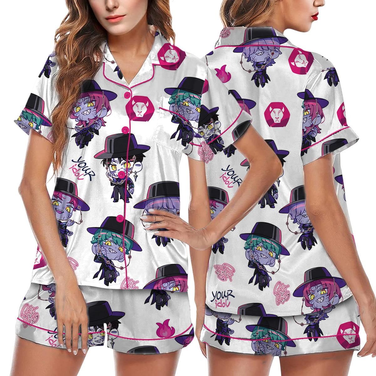 Saja Boys Boy Band Satin Pajama Set – K-Pop Demon Hunters Sleepwear ...