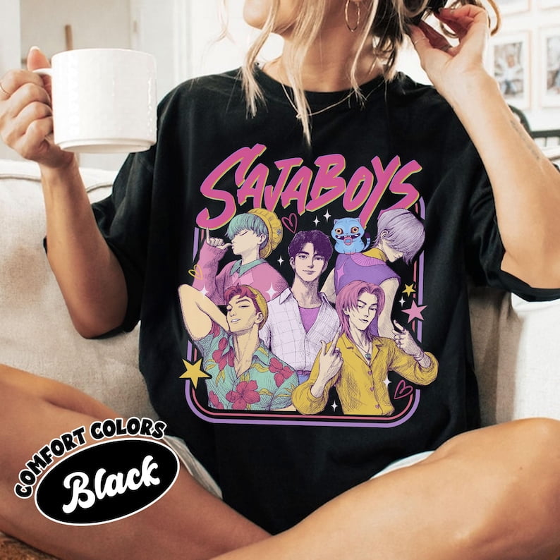 Saja Boys Boy Band Shirt, Kpop Demon Inspired Movie, Bootleg Retro Movie Shirt, Demon Hunters ...