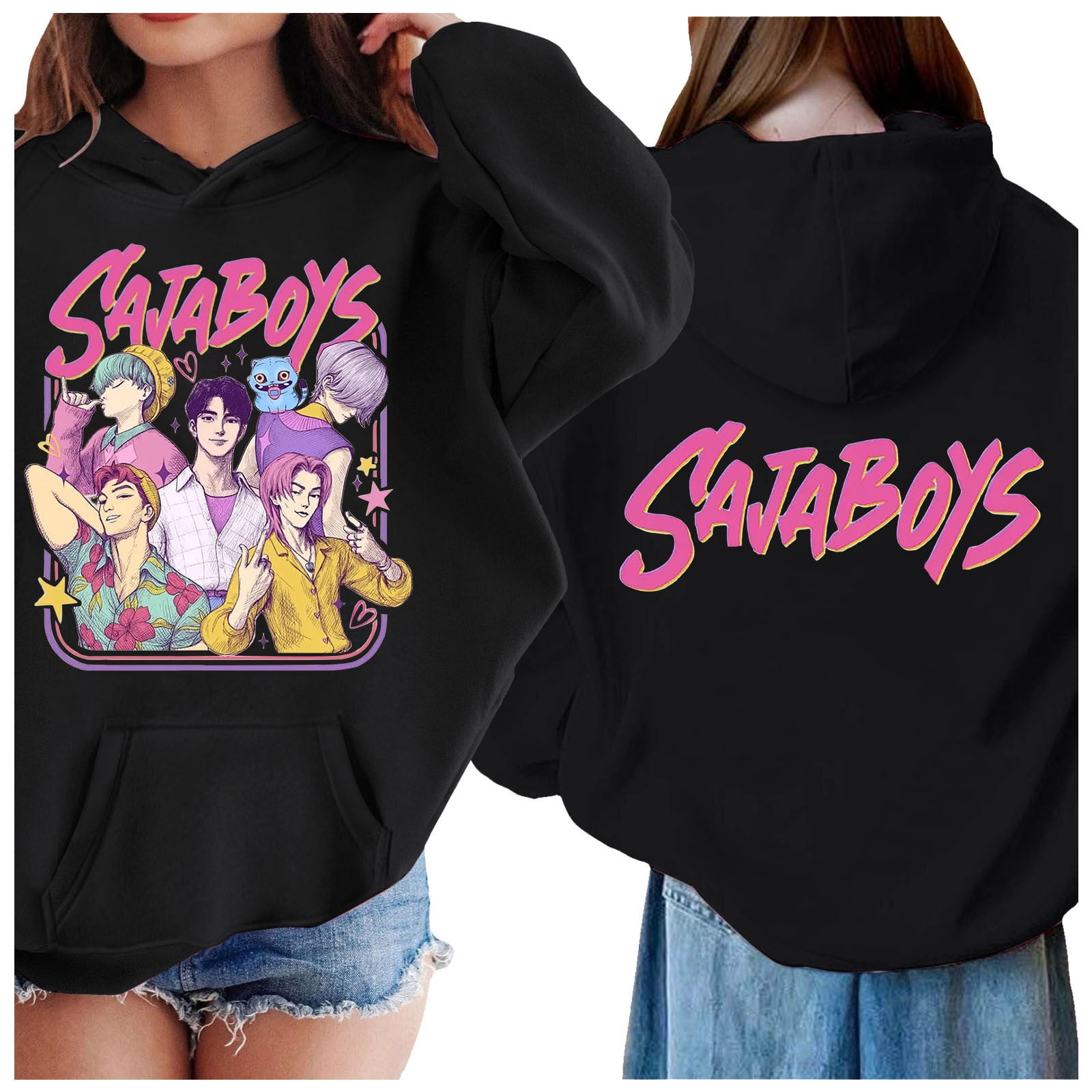 Demon Hunters Girls Cartoon Hoodie Set Kids Hooded Sweatshirt Casual ...