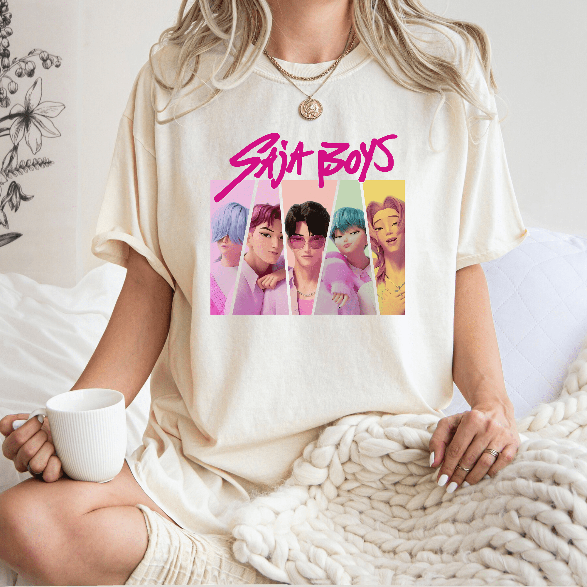 Saja Boys Kpop Demon Hunters T-Shirt, Kpop Boy Band Shirt, Anime Manga ...