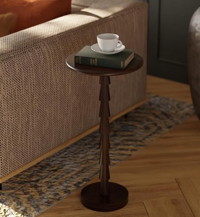 Sakala Solid Mango Wood Drink Table - 24 Inches High, Stylish Side ...