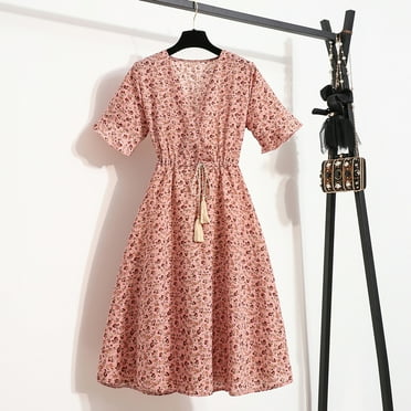 Sakmal Knee Length Dresses for Women 2024 Gray Shift Dresses Striped ...