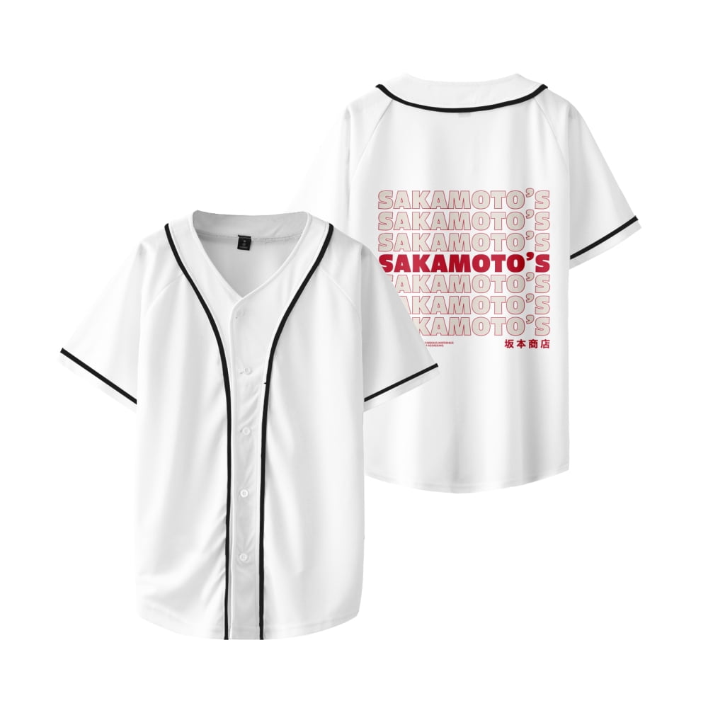 Sakamoto Days Logo Jersey Button Down Shirts Short Sleeve Hip Hop ...