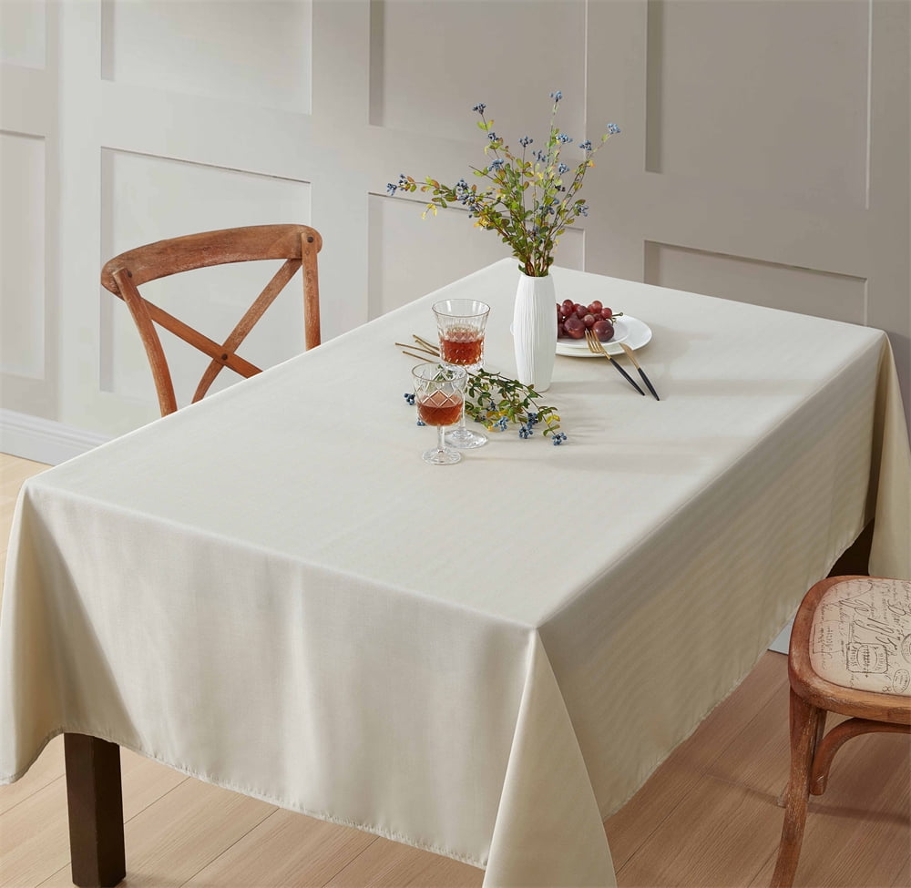 THD Linky Stripe Fabric Tablecloth For Rectangle Table, Water, Fade ...