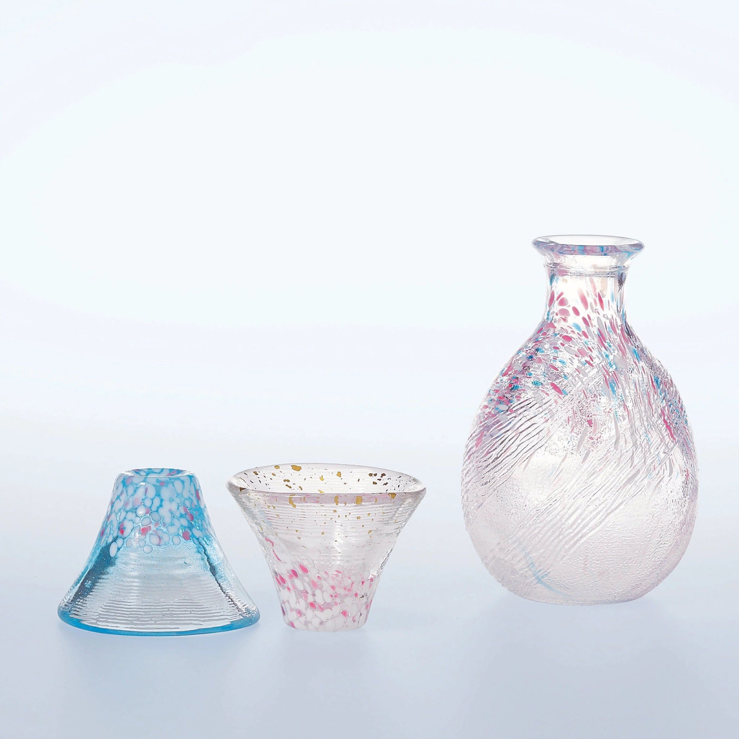 Sake Cup Small Glass Sakura Mount Fuji Elegant Made in JAPAN - JAPAN ...