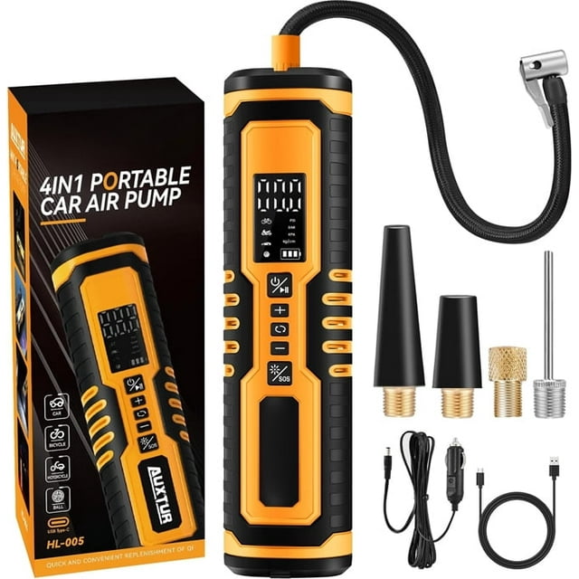 Saker 150PSI portable air compressor, Type-C 6000mAh, LED light ...