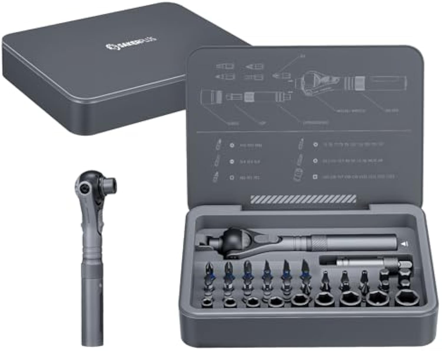 Saker 40-in-1 Multi Bit Magnetic Screwdriver Set with Detachable ...