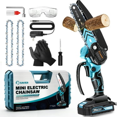 YAHHU 6 inch Mini Chainsaw, Portable Electric Cordless Chainsaw Set ...