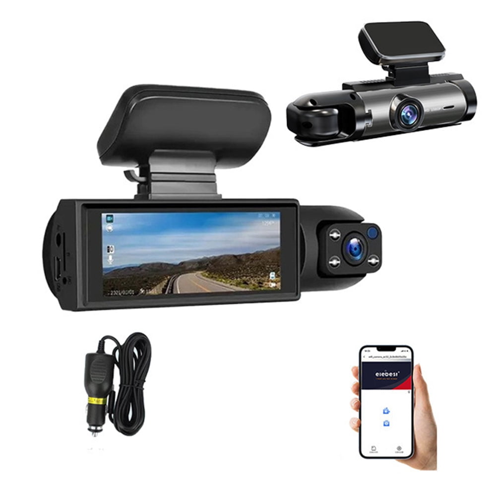 Saker Front & Rear Dashcam-1080P Front & Interior Camera with 150° Wide ...