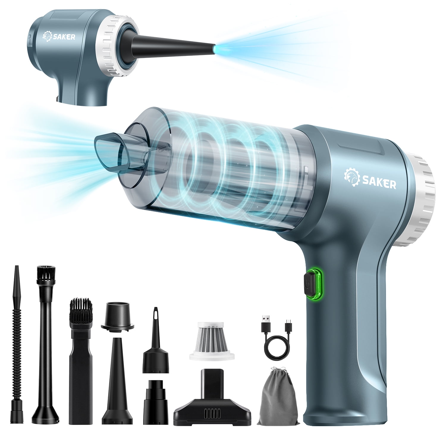 Saker Handheld Vacuum Cleaner, 12000PA 3 in 1 Car Cleaning kit, Air ...