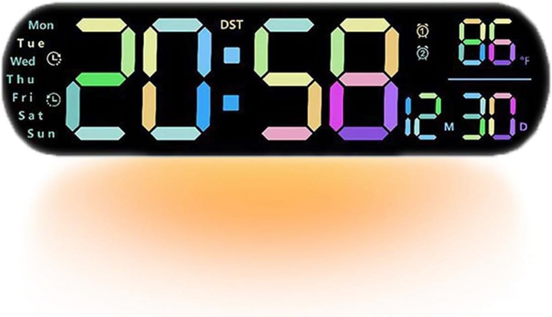 Saker Multi Functional LED Display Clock,Clocks with Day and Date ...