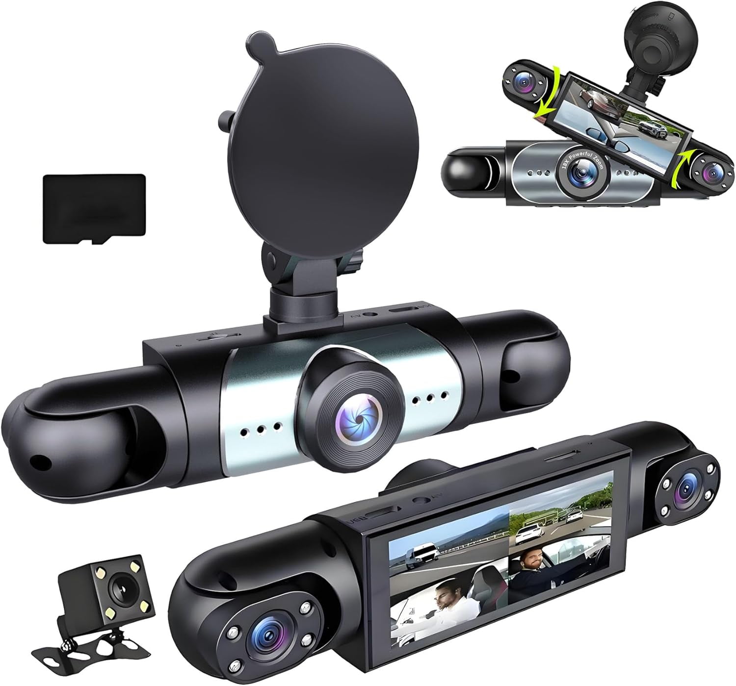 Saker Plus 360° 4-Channel Dash Cam System – 4K Front & 1080P Full ...