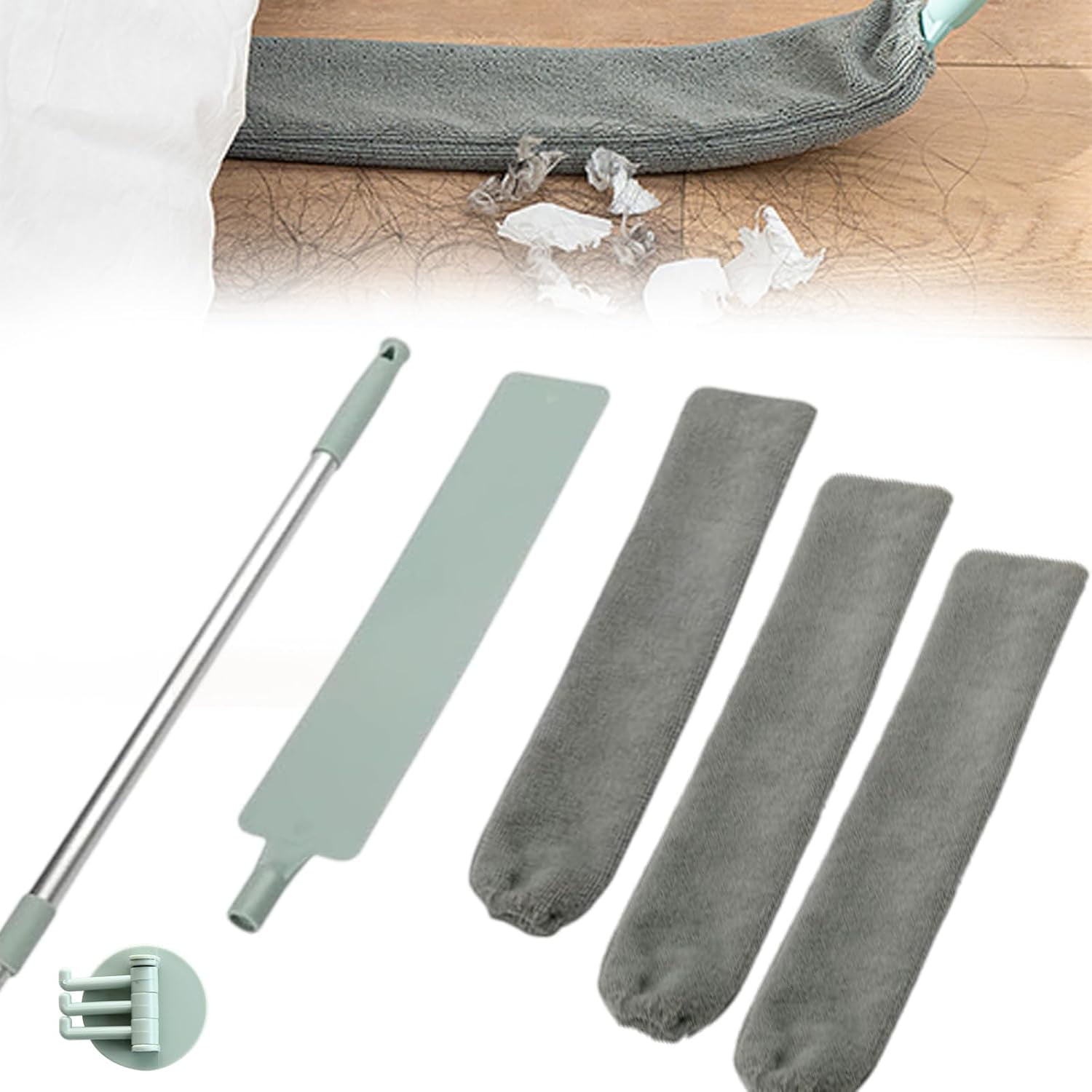 Saker Plus Extendable Microfiber Duster, Retractable Bendable Gap Cleaning Tool with 3 Washable ...
