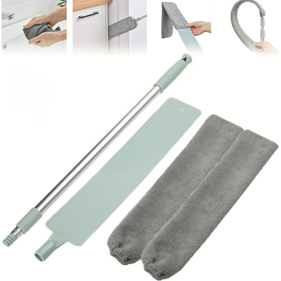 Saker Plus Flat Duster, Extendable Microfiber Duster with Bendable ...
