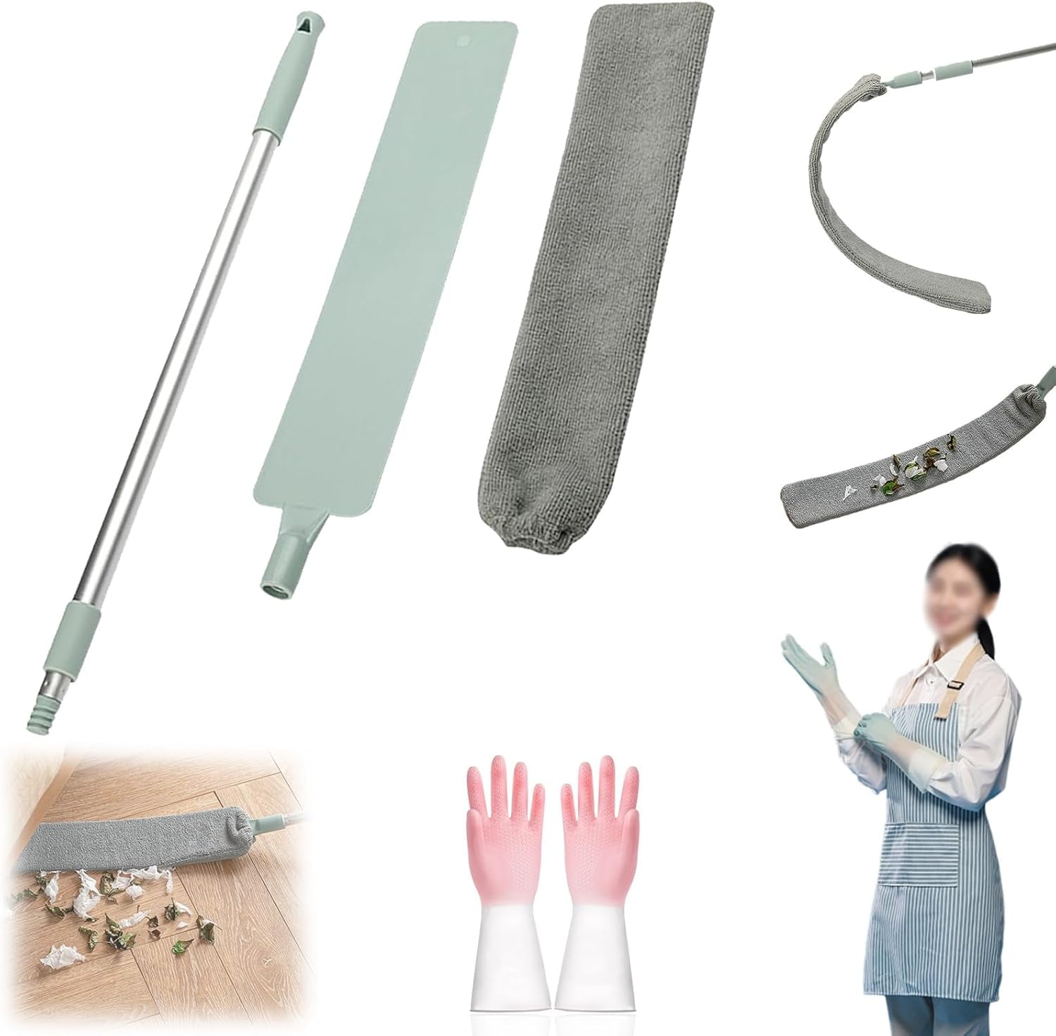 Saker Plus Flat Duster & Retractable Gap Dust Cleaner , Extendable ...