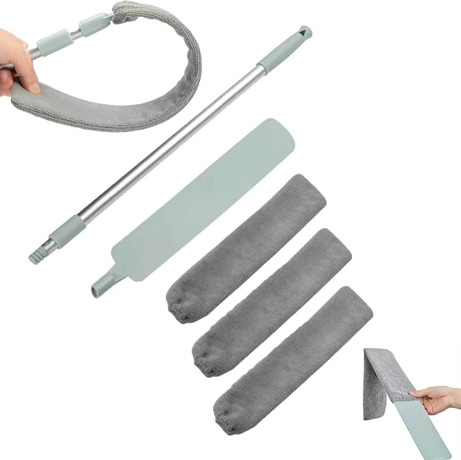 Saker Plus Flat Duster, Retractable Gap Dust Cleaning Artifact with 3 ...