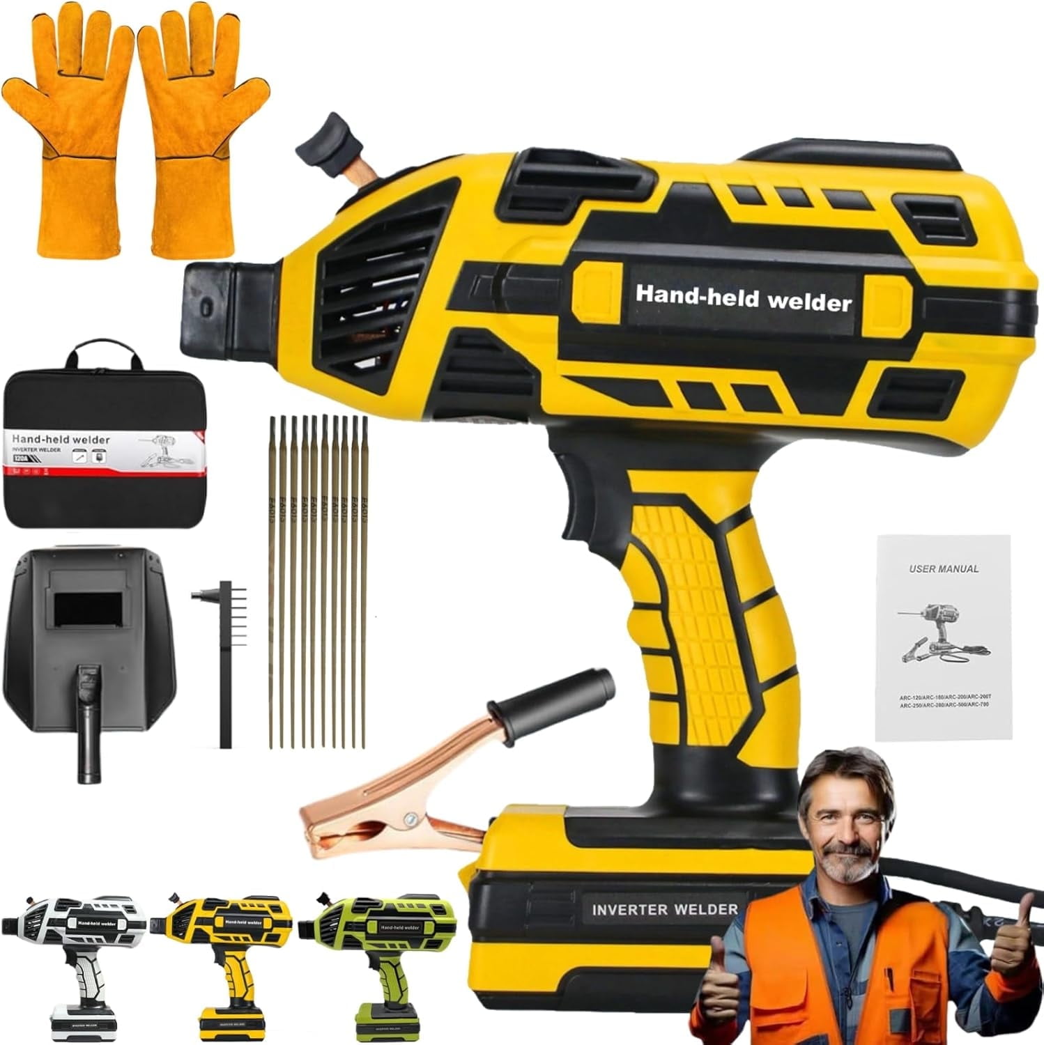 Portable Welder Handheld for 1/16″-1/8″ Welding Rods, Fast Arcing Speed ...