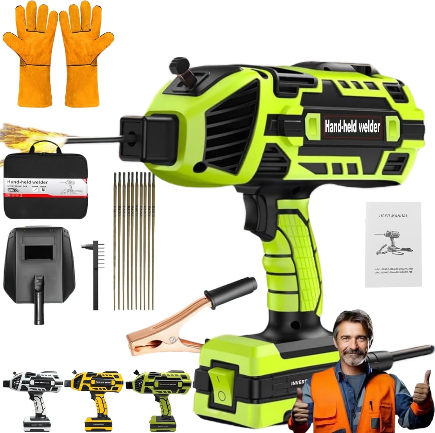 Saker Portable Welding Machine, 6 Gears 20-120a Handheld Welding ...