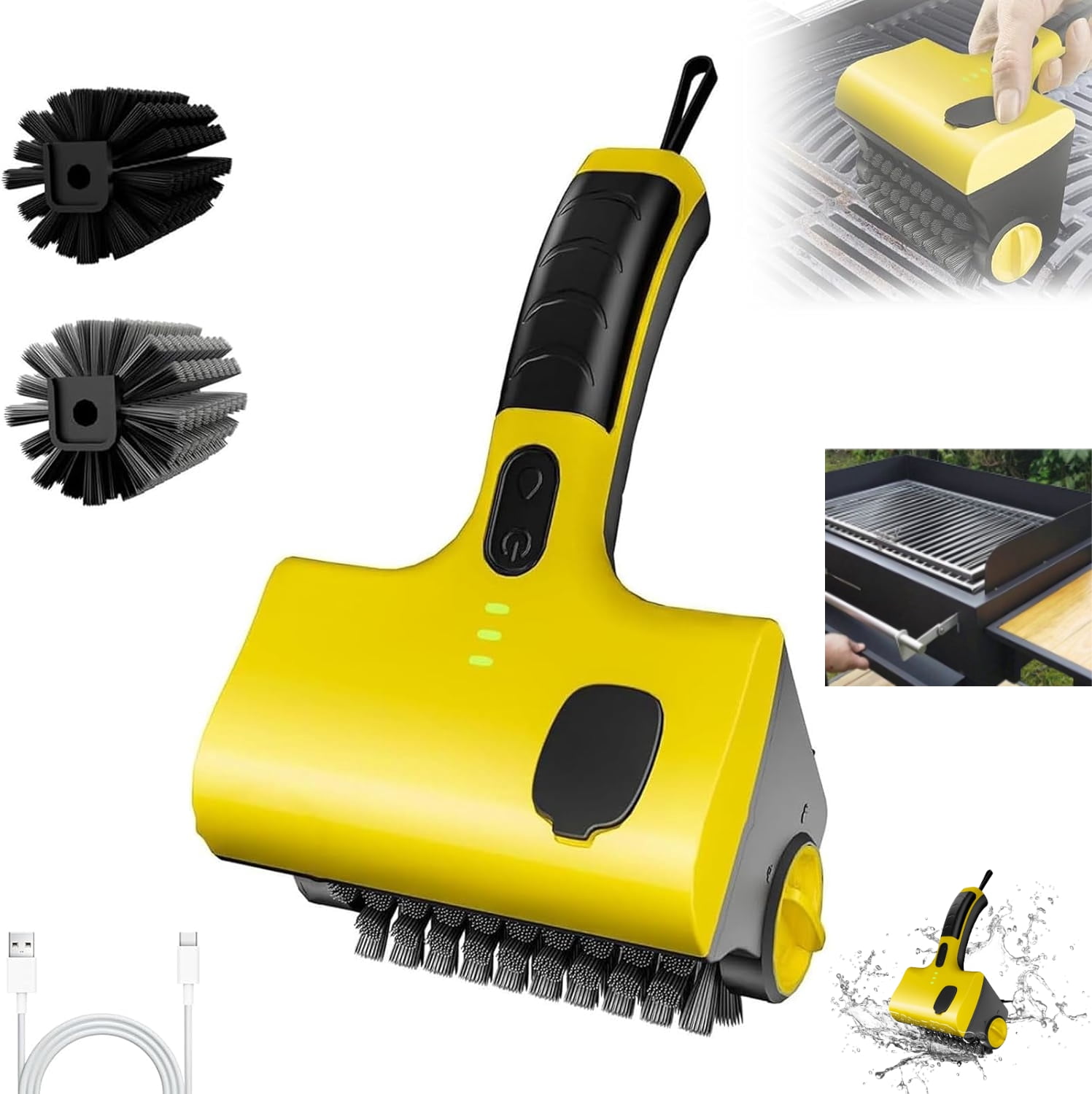 Saker Sakerplus Electric Grill Cleaner, 360° Rotating Cleaning Cordless ...