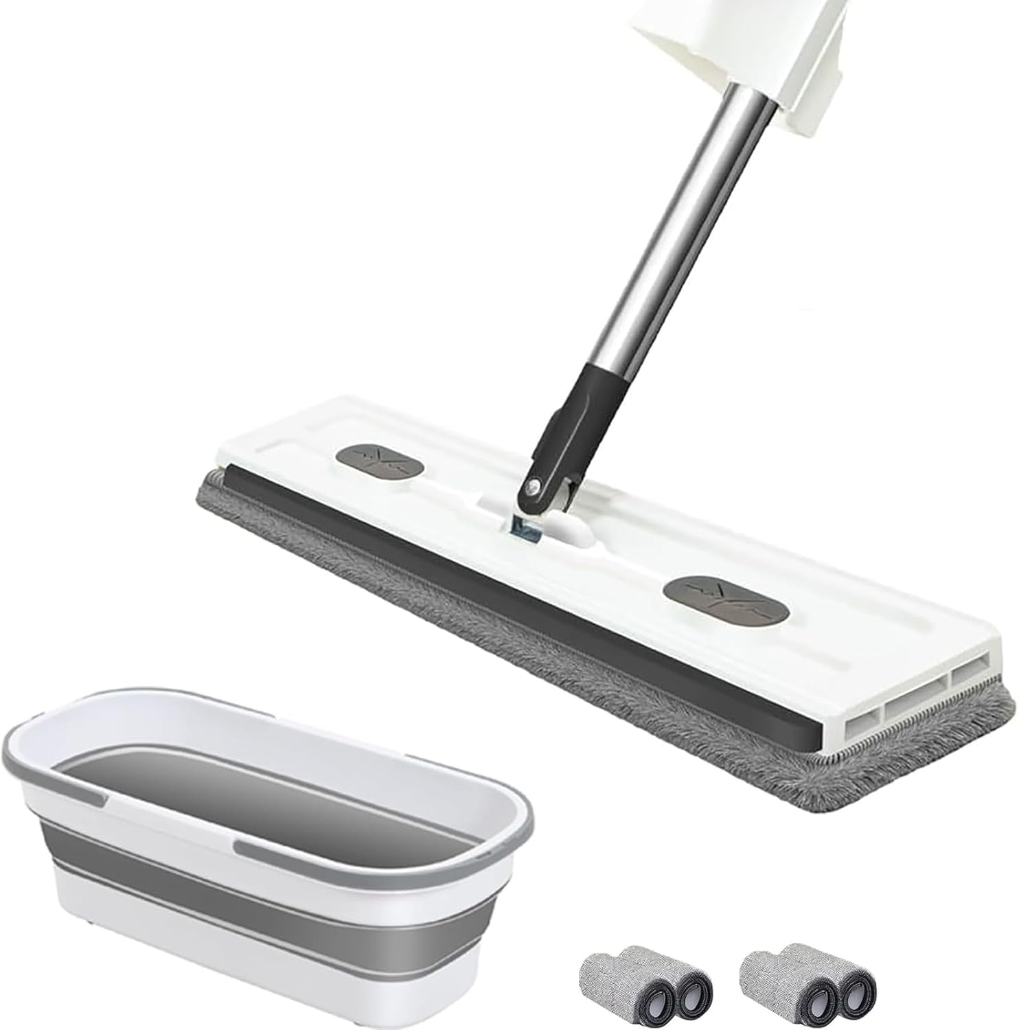 Saker Sakerplus Large Flat Mop, Saker Plus Mop, 360 Rotation Flat Mop with Bucket with 4 ...