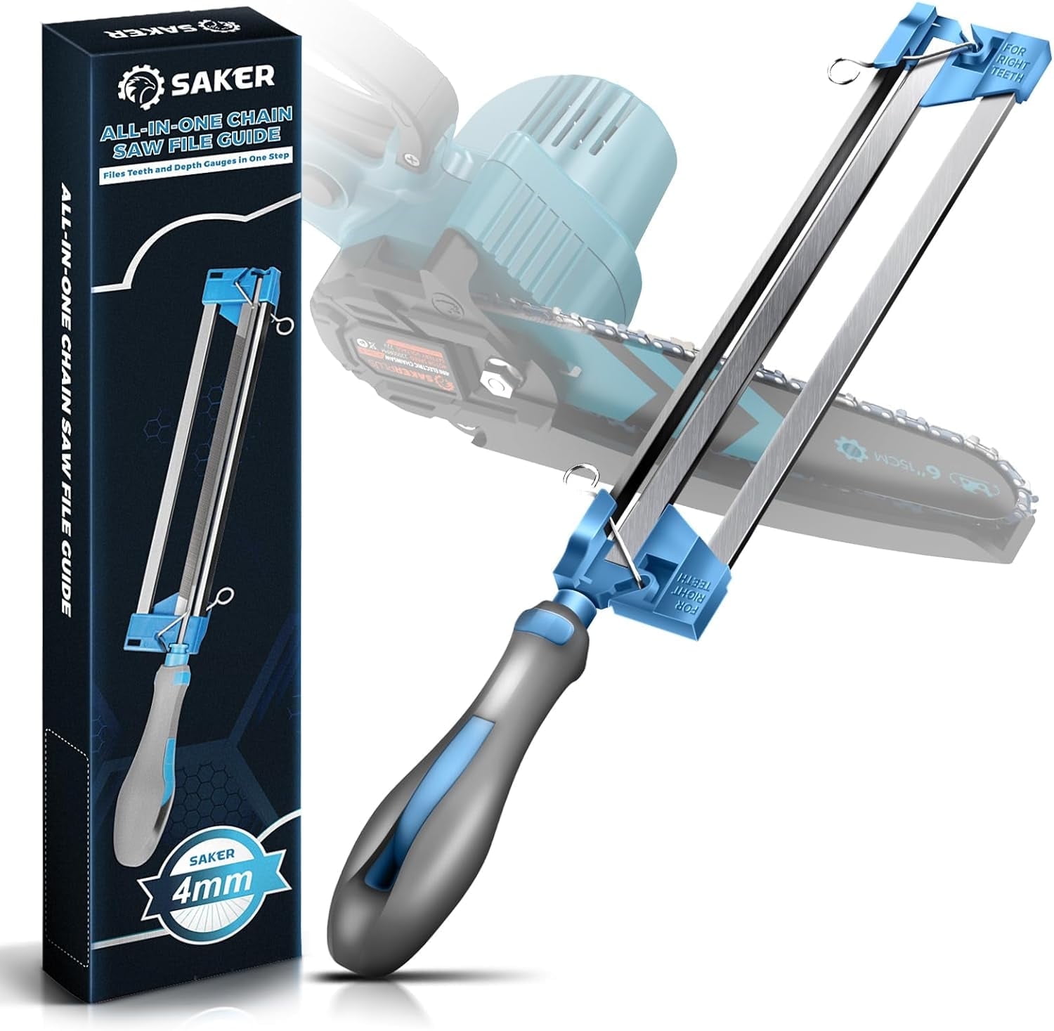 Saker Sharpening Tool for 3/8''LP Saw Chain, Dia. 5/32'' File ...