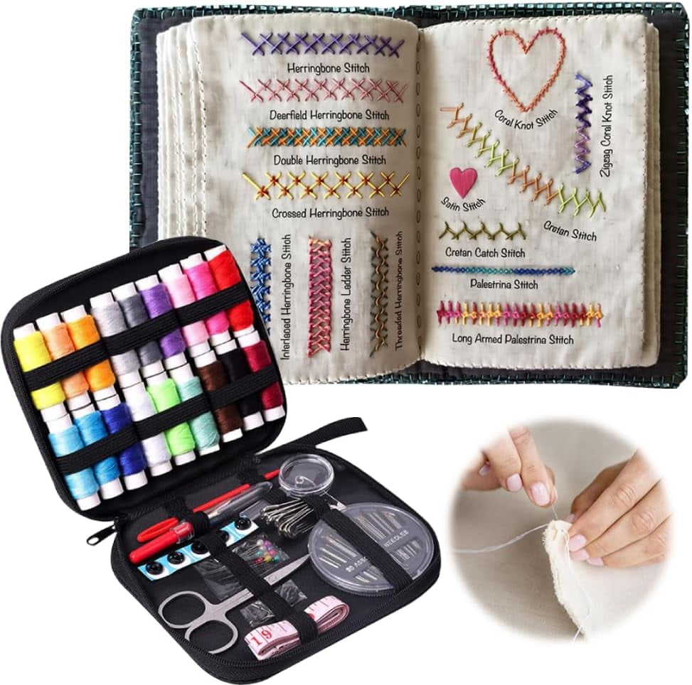 Saker Stitch Book Embroidery Kit: All-in-One Linen Embroidery Reference ...
