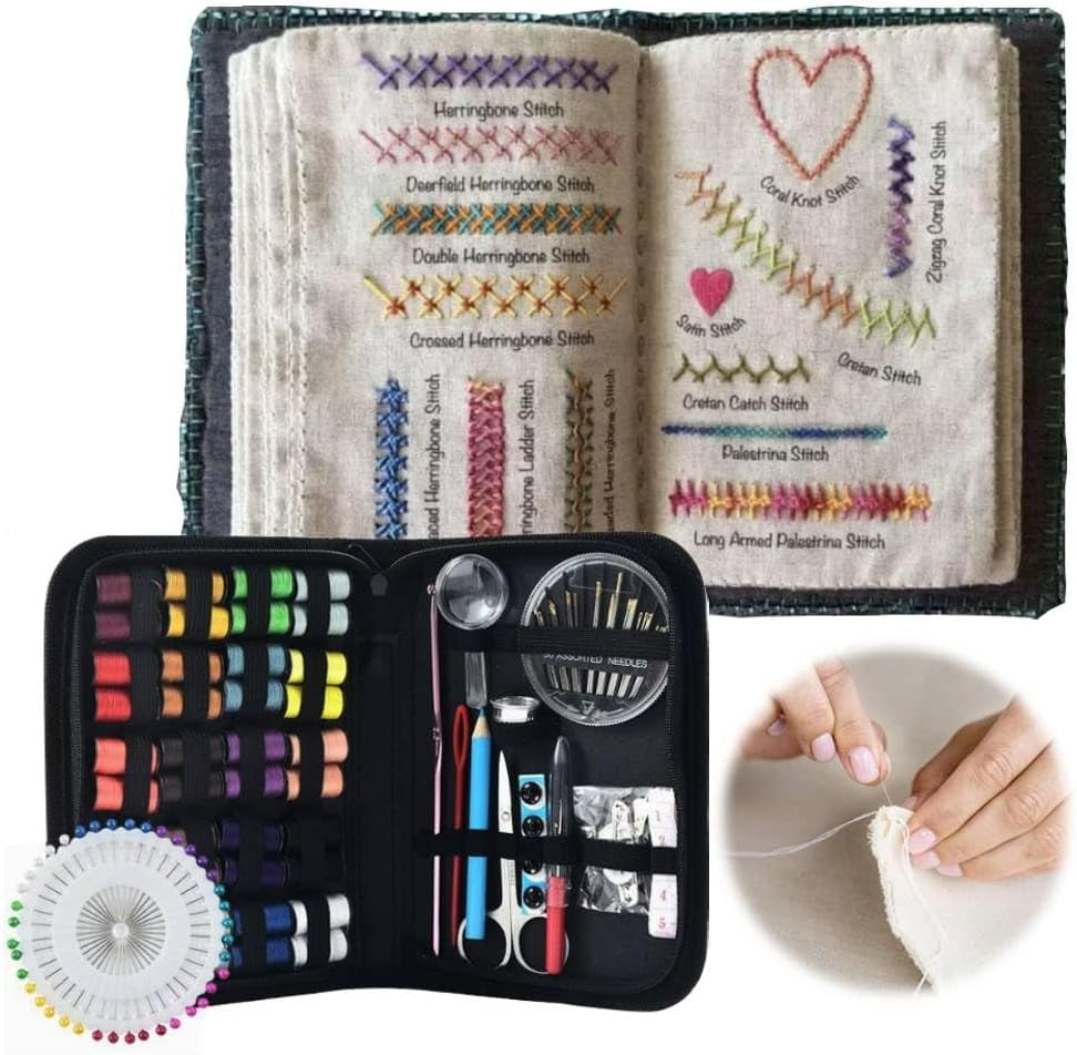 Saker Stitch Book Embroidery Kit: All-in-One Linen Embroidery Reference ...