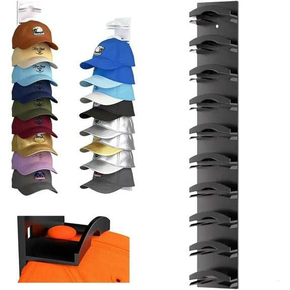 Sakerplus 2026 Adhesive Baseball Cap Rack for Wall - No Drilling Hat ...
