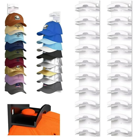 Sakerplus 2026 Adhesive Baseball Cap Rack for Wall - No Drilling Hat ...