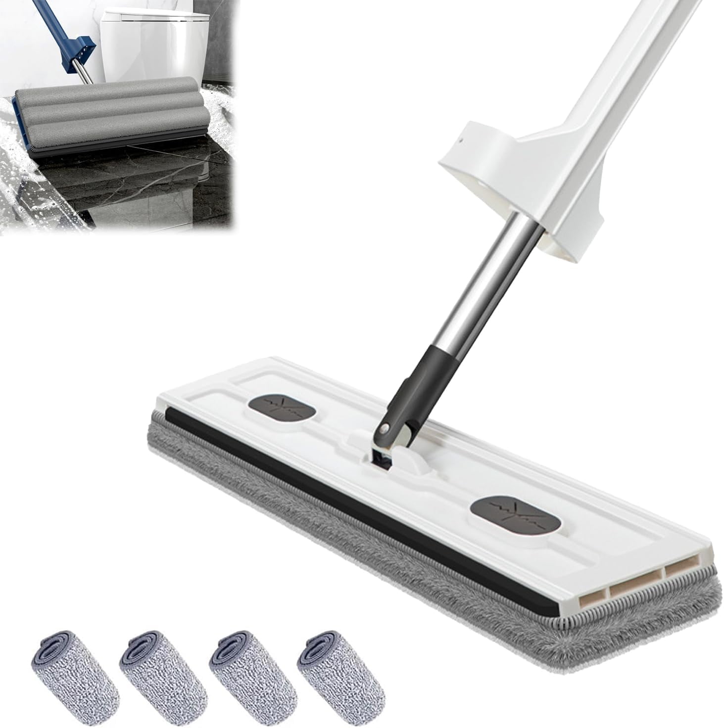 Sakerplus Large Flat Mop, Saker Plus Mop, Large Flat Mop and Bucket System, Self Wringing Flat ...