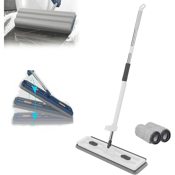 Sakerplus Large Flat Mop and Bucket Set, 360° Self-Wringing Floor Mop ...
