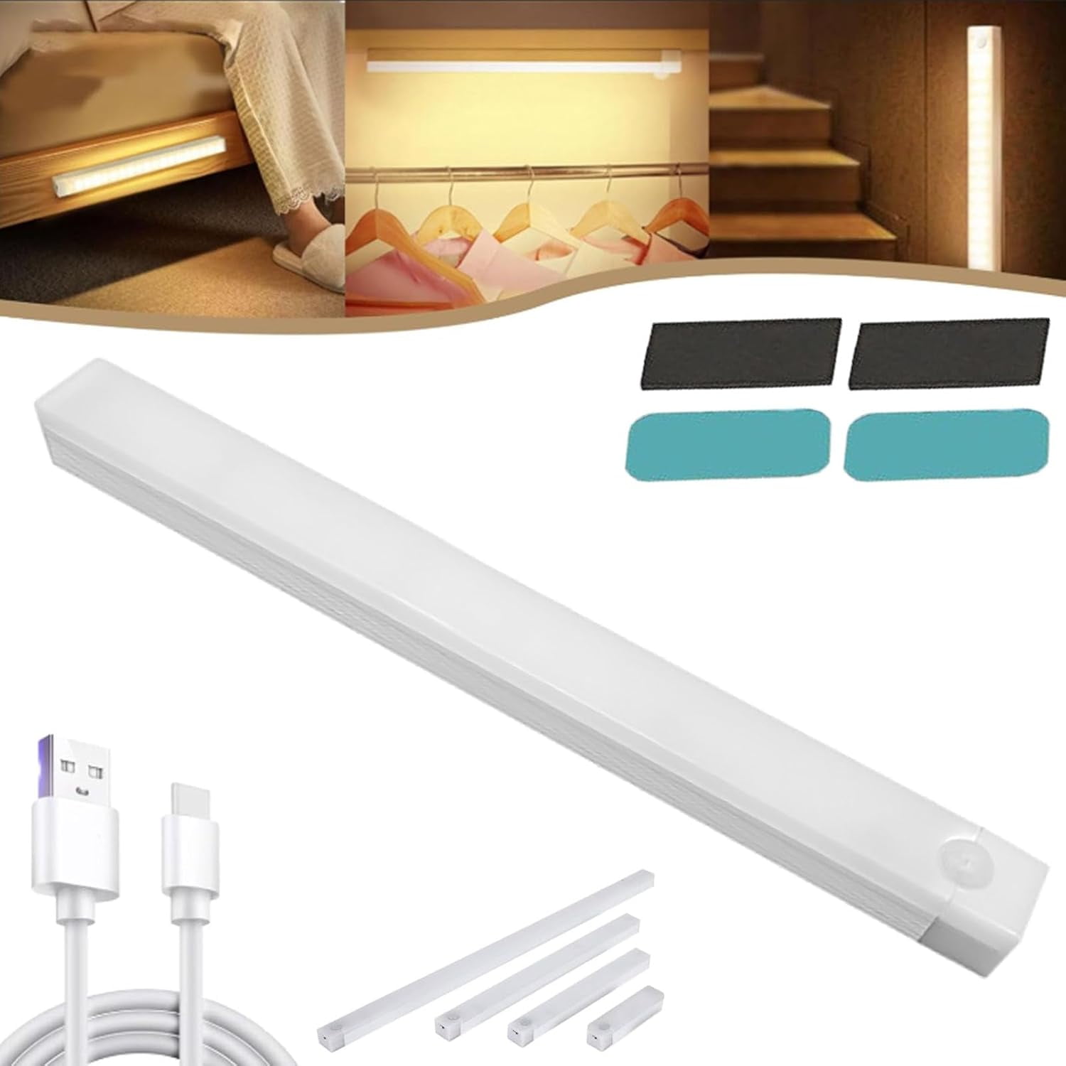 Sakesfor LED Intelligent Human Body Induction Wireless Magnetic Long Night Light, Punch-Free ...