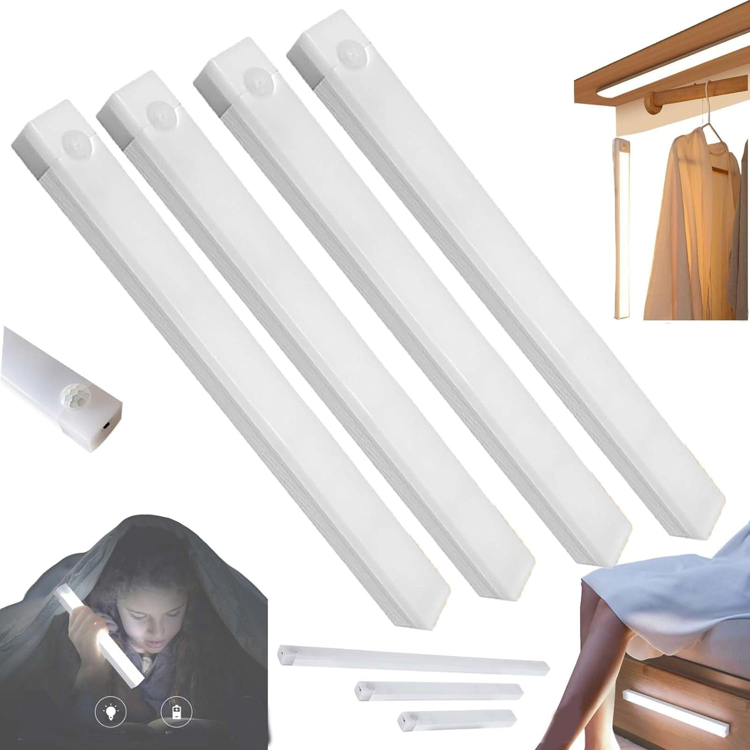 Sakesfor Led Intelligent Human Body Induction Wireless Magnetic Long ...