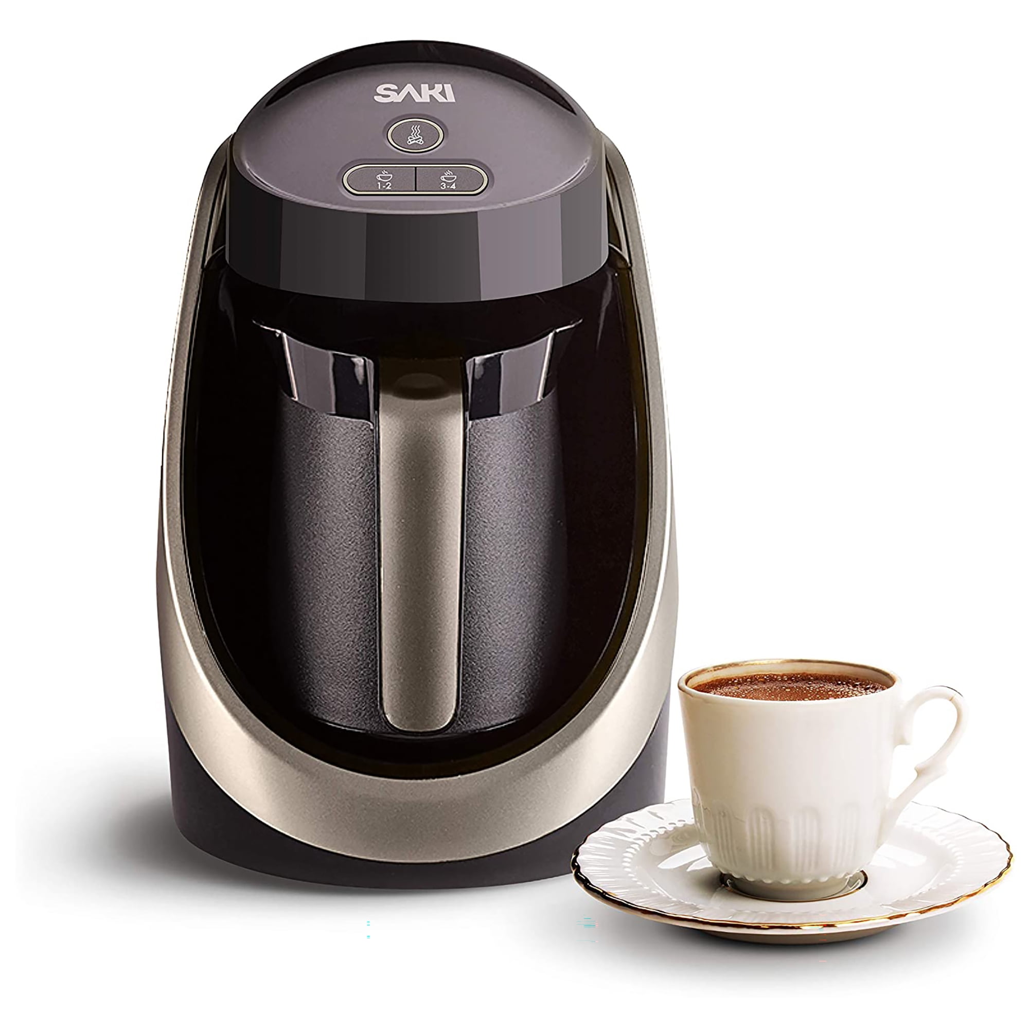 Saki Automatic Turkish Coffee Maker with Cook Sense Technology, Black ...