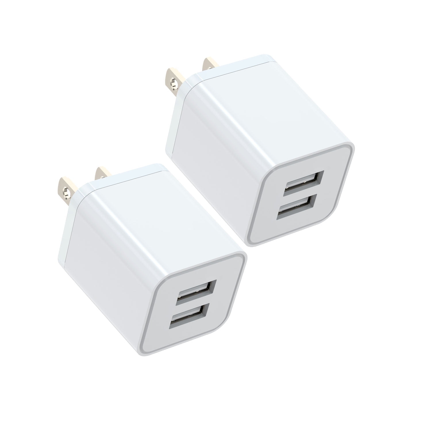 Sakiika 2-Port USB Wall Charger, 2.4A Dual Plug Adapter, Compact Travel ...