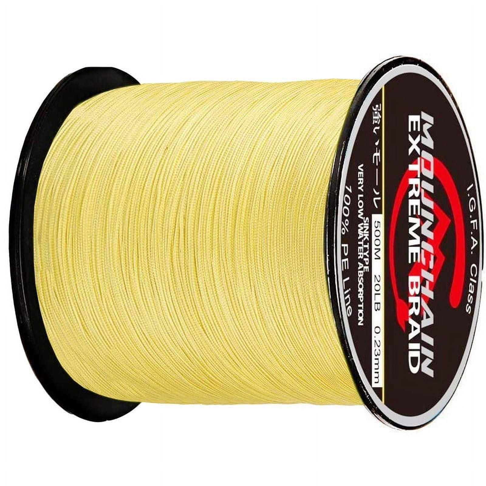 Sakiyrr 1000-Yard 4 Strands Braided Fishing Line, 20 Lbs, Yellow ...