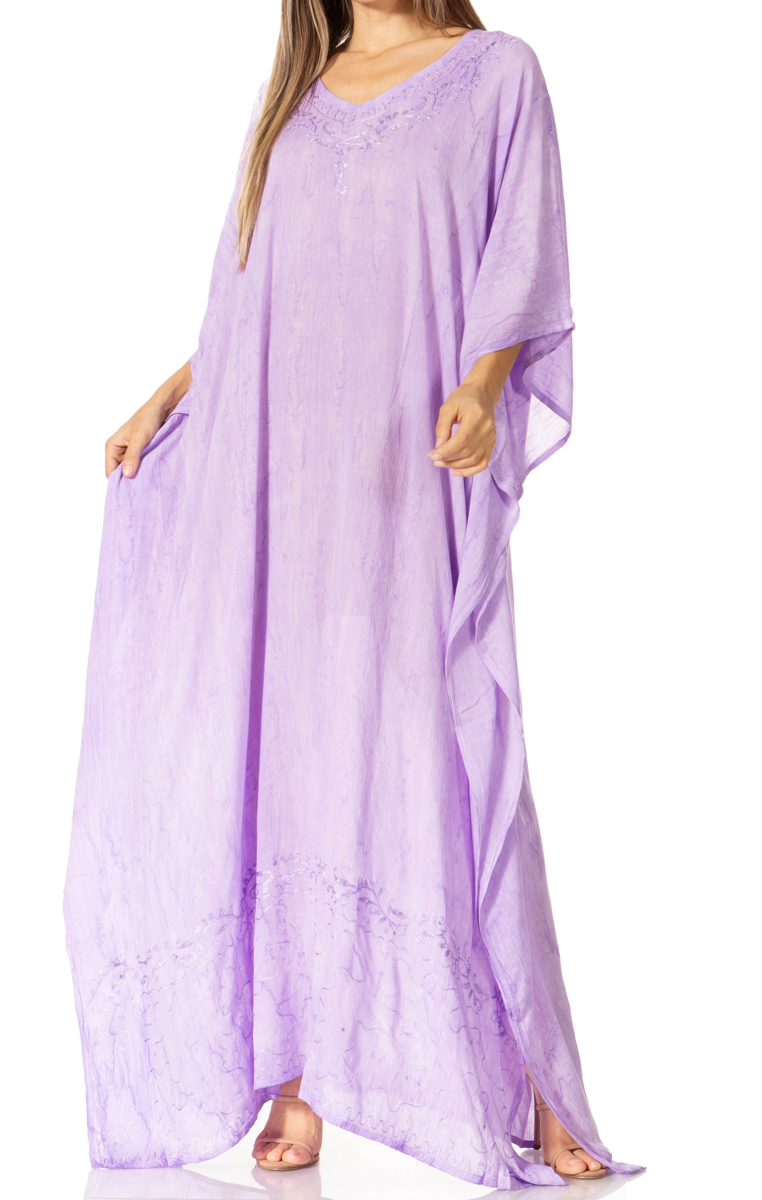 Sakkas Catia Women's Boho Casual Long Maxi Caftan Dress Kaftan Cover-up ...