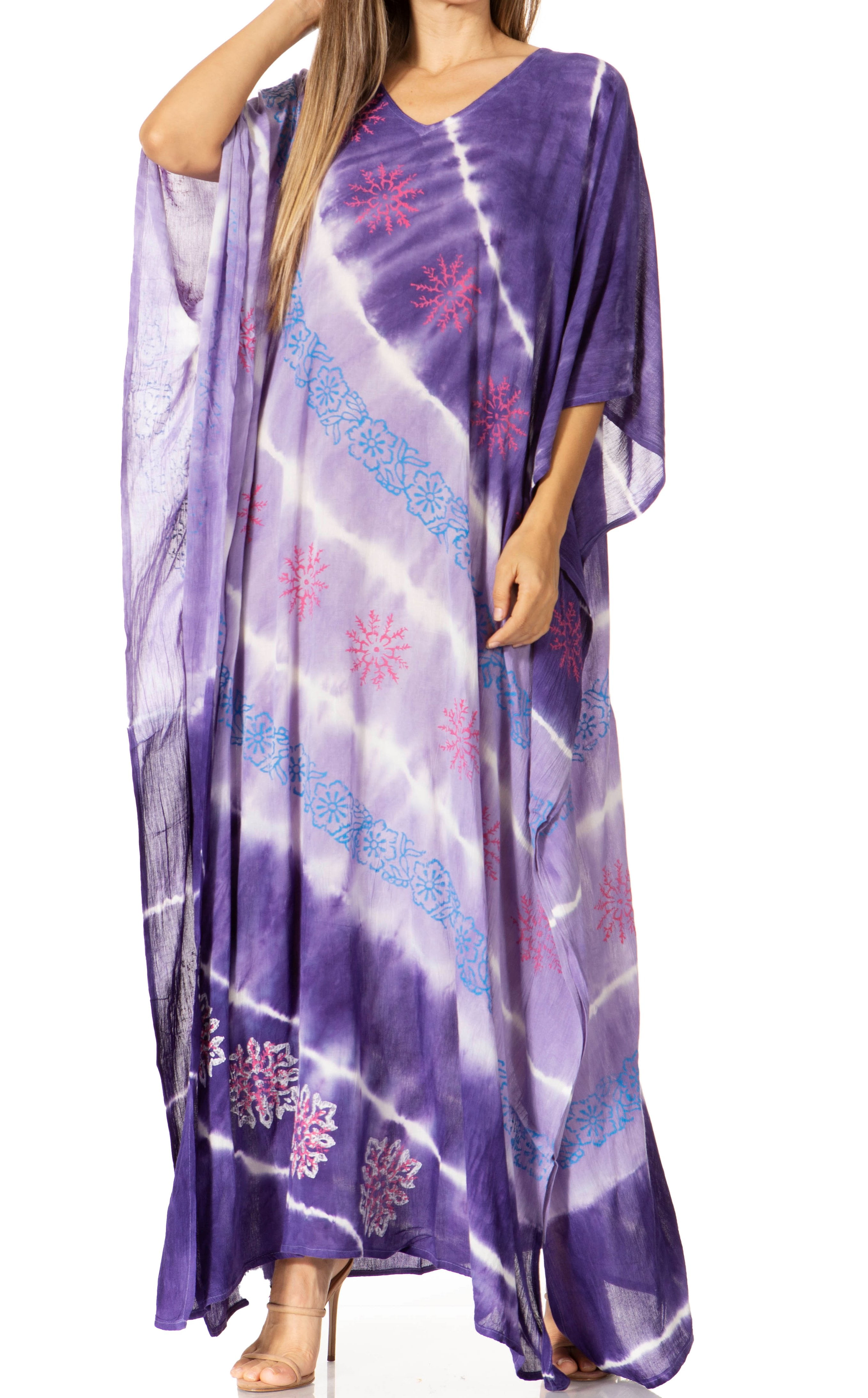 Sakkas Catia Women's Boho Casual Long Maxi Caftan Dress Kaftan Cover-up ...