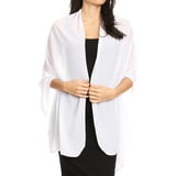 Sakkas Jona Women Soft Sheer Chiffon Bridal Wedding Evening Scarf Shawl ...